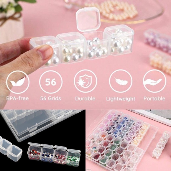 No brand | Office | 56 Grid Plastic Diamond Paint Storage Box Crafts ...